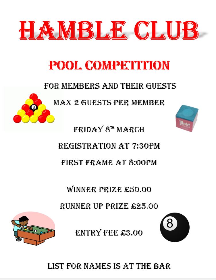 Pool Competition - Hamble Social Club